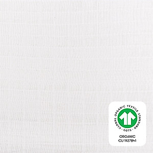 Babyletto 100% Organic Cotton All-Stages Midi Crib Sheet, GOTS-Certified, Fitted 360°, Ultra-Soft and Breathable Muslin - Plain White
