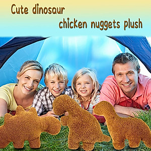 SNOWOLF Cute Dino Nugget Pillow Soft Squishy Dinosaur Chicken Nugget Pillow Plush Toy for Decorations (Can't Stand Still), Creative Gift Ideas for Boys Girls Easter Birthday (Stegosaurus), 13.7"