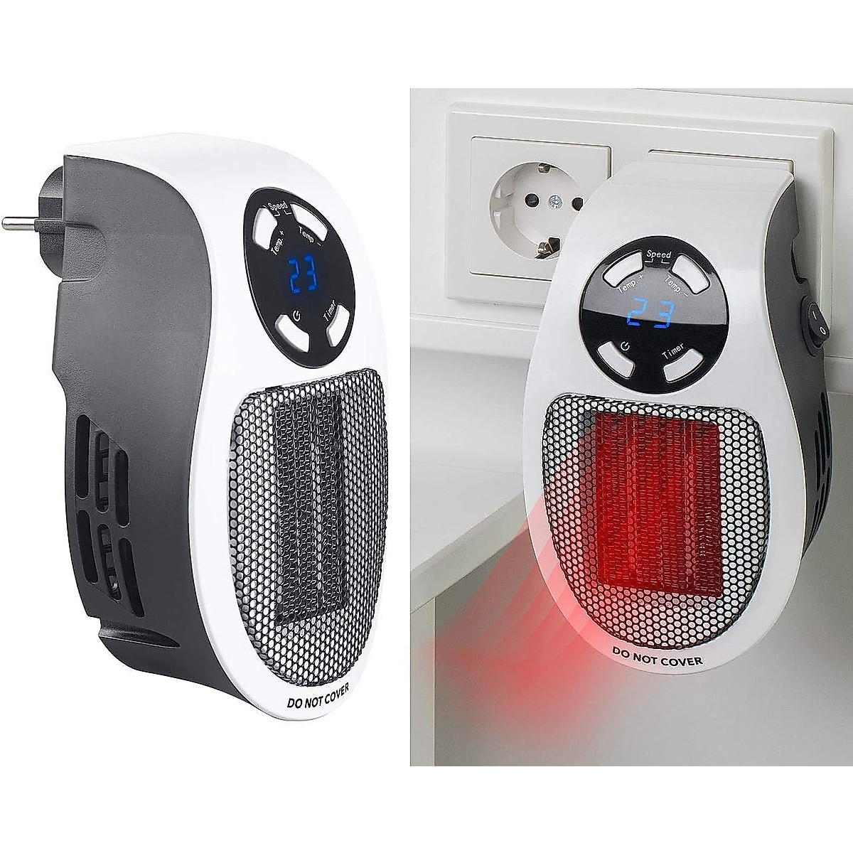 Hupillyur Heat Plug In Heater Electric Space Heater for Bathroom and Small Rooms Low Energy Consumption Blissheat Cozy Heater Portable Compact Whisper Quiet (1 PCS)