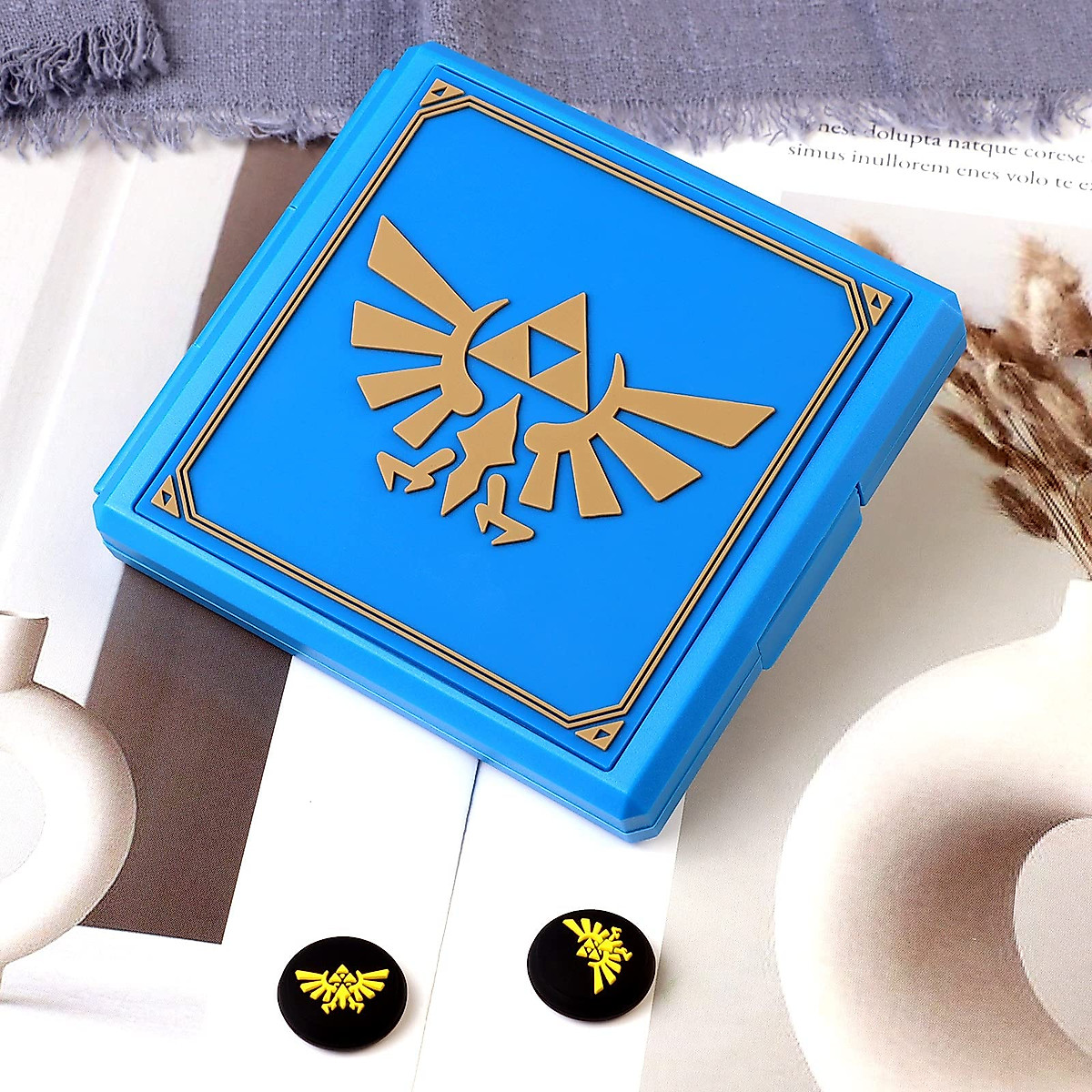 UFOPETIE Game Case and Storage Box for Switch Game Cards Zleda Games Cube,Up to 12 Games,for Nintendo Switch Game Card Case Cube Nintendo Switch Game Storage,for Zleda Switch Game-Triforce