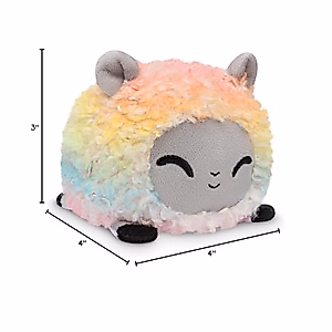 TeeTurtle - The Original Reversible Sheep Plushie - Pride - Gray + White Rainbow - Cute Sensory Fidget Stuffed Animals That Show Your Mood!