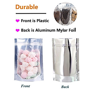 4x6" Candy Bags, 100 PCS Stand Up Aluminum Foil Bags, Smell Proof Bags, Reclosable Airtight Foil Bags, Reusable Food Pouches Bags with Zip Lock,Sealable Treat Bags for Snacks Beans Coffee Dry Fruits