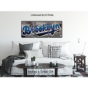 Brooklyn Wall Art - NYC Wall art - New York Wall Decor - Graffiti Wall Decor Photo Set - 8x10 Urban Hip Hop Street Art Mural - Home Decoration for Apartment, Bedroom, Living Room - New Yorker Gifts