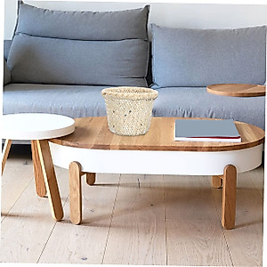 Wastebasket Trash Can Wicker Bathroom Bin Bedroom Supplies Baskets Garbage Basket Trash Can Rattan Storage Baskets Garbage Bin Seaweed Potted Plant White Office