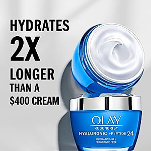 Olay New Regenerist Hyaluronic + Peptide 24 Gel Face Moisturizer, Fragrance-Free, Trial Size.5 oz