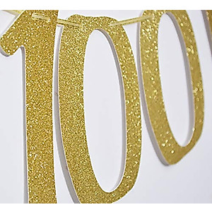 Happy 100th Day Banner Sign Gold Glitter for Baby Birthday Baby Shower Party Decorations Anniversary Decor Photo Booth Props