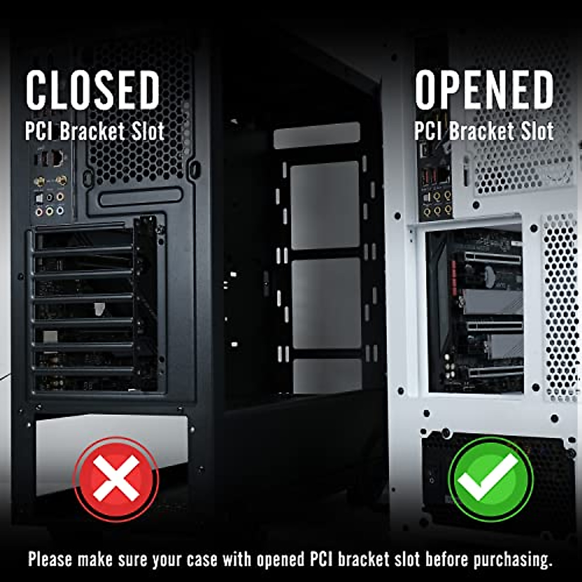 EZDIY-FAB Vertical Graphics Card Bracket PCIE Slot Plate, Vertical GPU Mount, Video Card VGA Support Kit -White