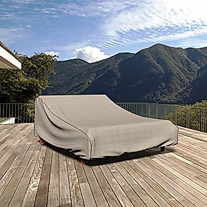 Budge P2A01PM1 English Garden Patio Lounge Cover Heavy Duty and Waterproof, Double Chaise, Two-Tone Tan