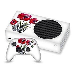 Head Case Designs Officially Licensed Mai Autumn Red Flowers Art Mix Vinyl Sticker Gaming Skin Decal Cover Compatible with Xbox Series S Console and Controller Bundle