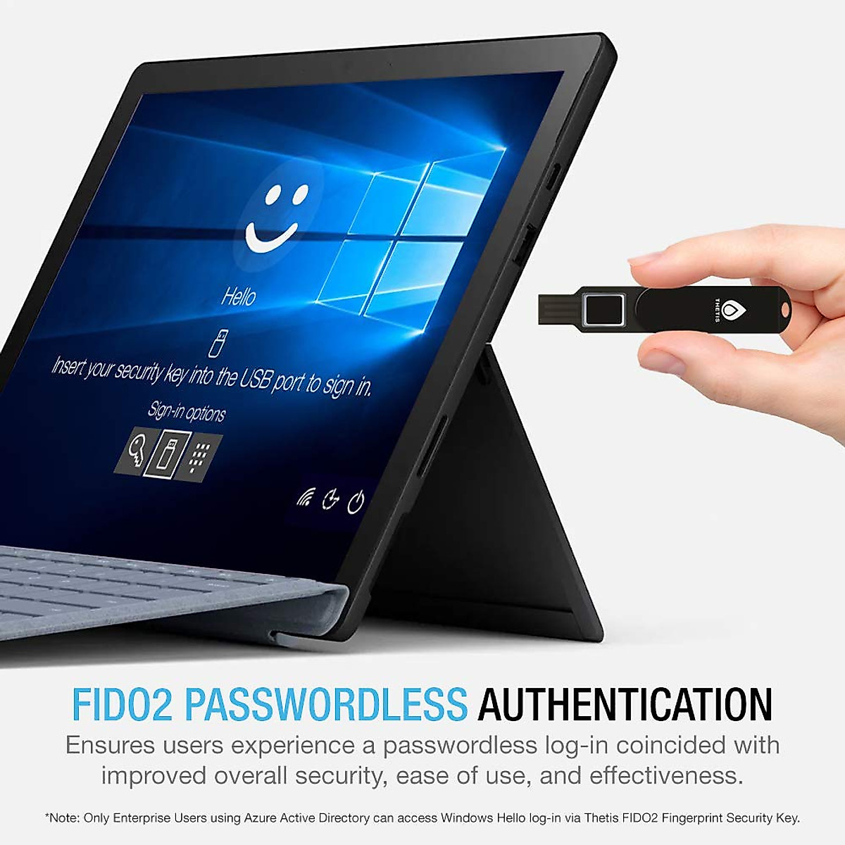 Thetis FIDO2 Security Key Fingerprint USB A, Two Factor Authenticator, Multi-Layered Protection HOTP / U2F Compatible Windows, MacOS, Gmail, Linux for Office Business - Black