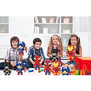 FAIRZOO Superheroes Smart Bricks 2 Boxes – Cap America and Bat Man – Two Gift Boxes in one Package – Totally 1260 Pieces Building Blocks, 3D Puzzle