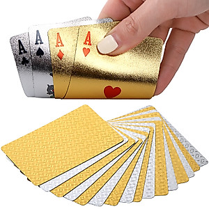 Suwimut 6 Decks Playing Cards, Waterproof Playing Cards Themed Standard Plastic Playing Cards Cool Foil Deck of Cards Game Washable Flexible for Adults, Family, Game and Party
