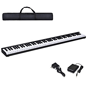 Costzon 88-Key Digital Piano, Portable Electric Keyboard Piano with Full Size Semi Weighted Keys, Sustain Pedal, Power Supply, USB/MIDI Keyboard & Carrying Case, Fit for Beginners Adults Kids, Black