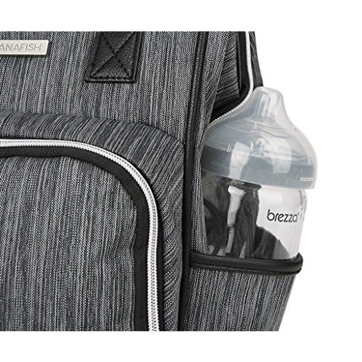 Bananafish Diaper Bag - Multi-Function Design Nappy Bag for Baby Care or Travel - Carry or Wear as Backpack - Large Capacity in Trendy, Stylish Design, Dark Grey