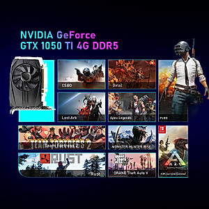 HP Gaming PC Desktop Computer - Intel Quad I7 up to 3.8GHz, GeForce GTX 1050 Ti 4G, 16GB Memory, 512G SSD, RGB Keyboard & Mouse, DVD, WiFi & Bluetooth, Win 10 Pro (Renewed)
