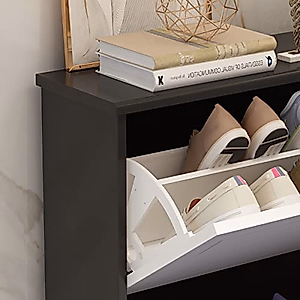 FUFU&GAGA Shoe Cabinet with 3 Flip Drawers for Entryway, Modern Shoe Storage Cabinet, Freestanding Shoe Rack Storage Organizer (35.4”W x 9.5”D x 47.2”H)