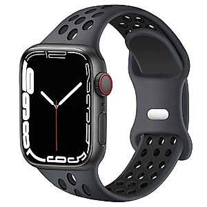 SVISVIPA Sport Bands Compatible for Apple Watch Bands 42mm 44mm 45mm 49mm,Soft Silicone Sport Women Men Replacement Strap Compatible with iWatch Ultra 2 & SE & Series 9/8/7/6/5/4/3/2/1,Anthracite