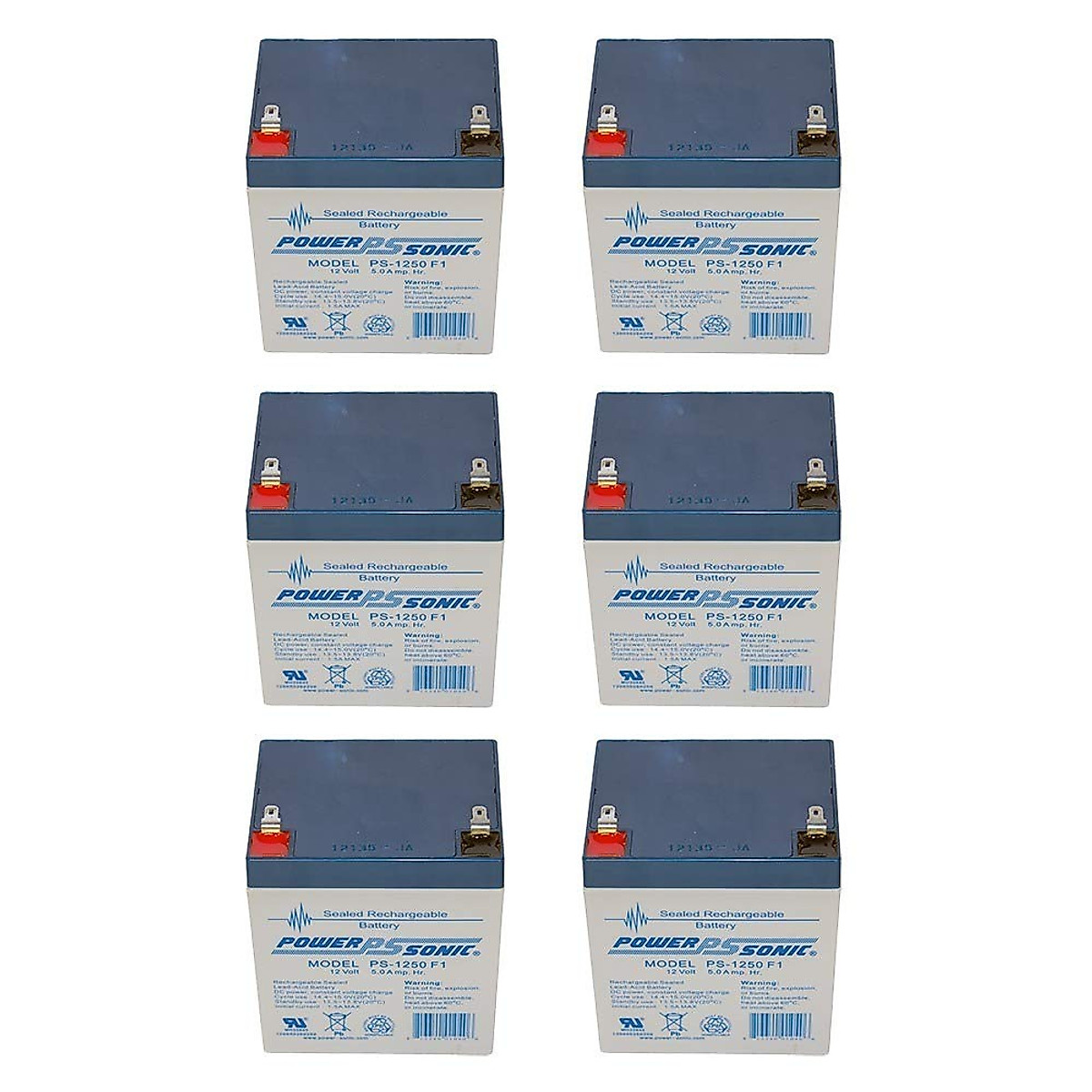 12V 5AH Battery Replacement for Philips C-3 Patient Monitor - 6 Pack