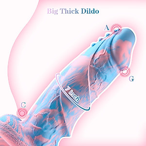 2.3" Diameter Huge Monster Dildo: 8.5" Thick Big Silicone Dildos with Veins & Beads for G Spot Stimulation, Ultra Strong Suction Cup Anal Realistic Dildo with Balls, Adult Sex Toy for Women Gay…