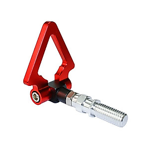 Riloer Front Aluminum Triangle Tow Hook, Front Bumper Tow Towing Hook, Compatible with Scion FR-S BRZ Impreza WRX Sti Compatible with Toyota 86, Black