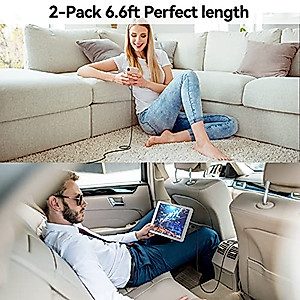 Deegotech USB C to USB C Cable, [6.6Ft 2-Pack] Durable Nylon Braided 100W 5A USB C Cable PD Fast Charger Compatible with MacBook Pro, MacBook Air, iPad Pro/Air, Galaxy S22 S21-Black