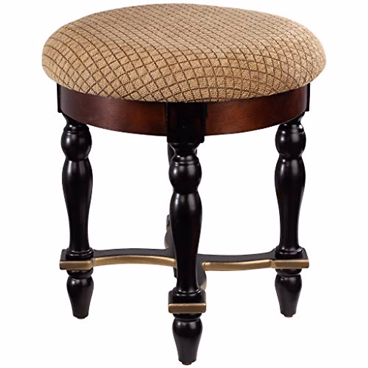 Design Toscano Grand Duchess Vanity Stool, 17 Inch, Walnut
