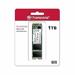 Transcend TS1TMTE220S 1TB M.2 NVMe PCIe Gen3x4 80mm Internal Solid State Drive with Speeds up to 3,500MB/s