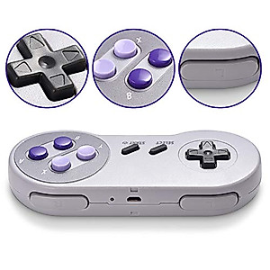 suily Wireless USB Controller for SNES NES Emulator, 2.4GHz USB Gamepad Classic Game Controller Joypad for Windows Laptop PC Mac Raspberry PI System (2 Pack)
