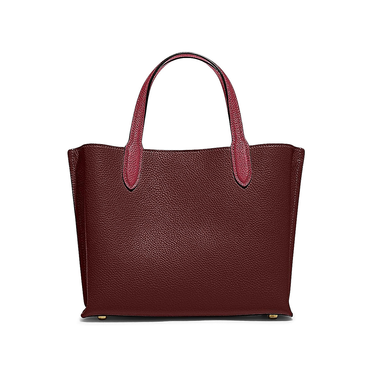 Coach Color-Block Leather Willow Tote 24 Wine One Size