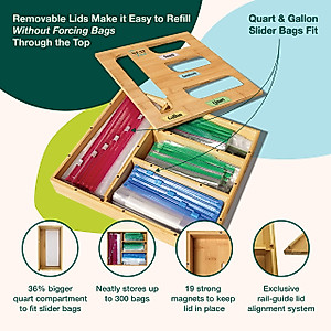 Neat Diva 4 + 3 Bundle includes a 4-in-1 Ziplock Bag Organizer plus a 3-in-1 Foil and Plastic Wrap Organizer, Drawer Organizer Ziplock Bags Foil, Zip Lock Bag Organizer, Ziplock Bag Organizer Drawer