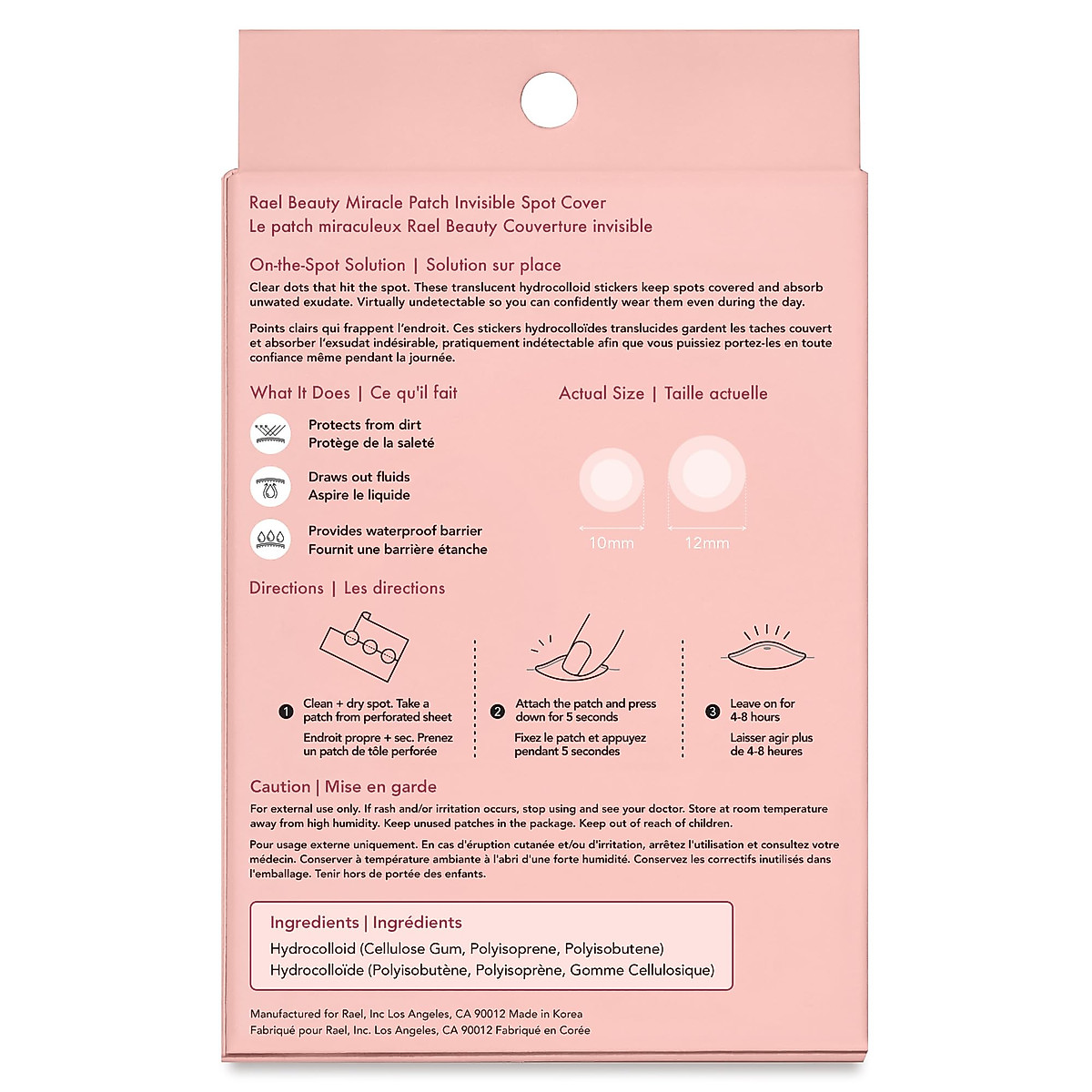 Rael Pimple Patches, Miracle Invisible Spot Cover - Hydrocolloid Acne Patch, Treatment for Breakouts, Absorbs Zits & Blemish, Korean Skin Care, 2 Sizes (48 Count)