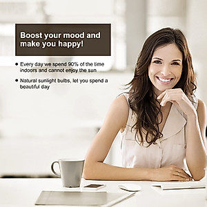 McDen A19 LED Bulb 100W Equivalent,Full Spectrum Light Bulb,Light Therapy Lamp Bulb,Daylight Light Bulbs 13W 5000K,Bright White Light Bulbs Enjoy The Sun at Home Happy,2 Pack