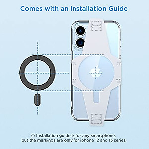 OUTXE Magnetic Adapter Ring 2 Pack, Universal Magnet Sticker Compatible with Magsafe Accessories & Wireless Charging for iPhone 14/13/12/11 Mini Pro Max, Galaxy S22/S21 Fe Ultra and Phone Case -Black