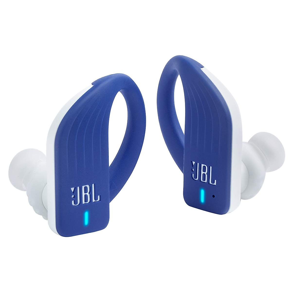 JBL ENDURANCE PEAK - True Wireless Earbuds, Bluetooth Sport Headphones with Microphone, Waterproof, up to 28 Hours Battery, Charging Case and Quick Charge, Works with Android and Apple iOS (blue)