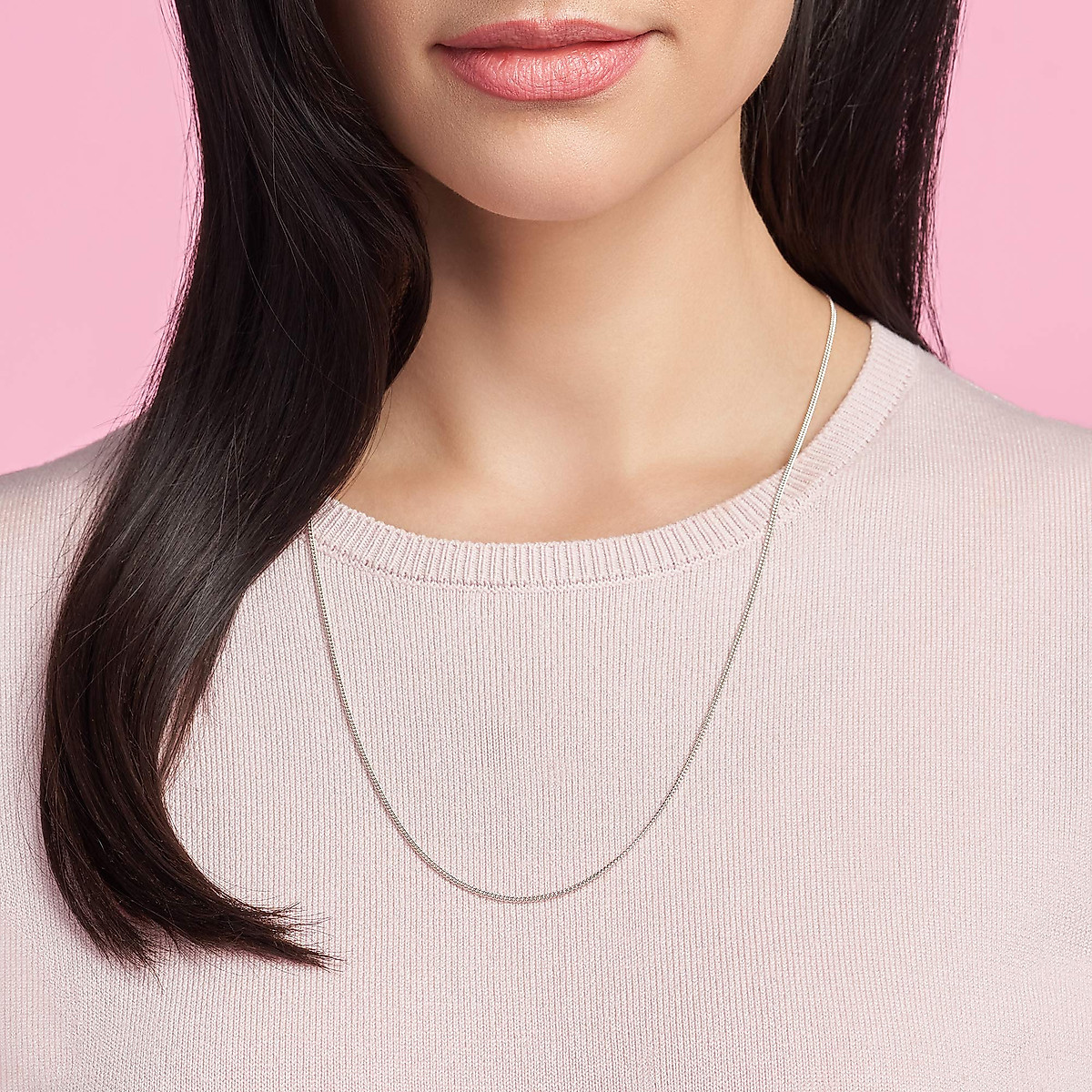 Pandora Jewelry Curb Chain Sterling Silver Necklace, 23.6", No Box