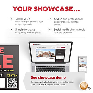 WEB ENABLED For Rent Real Estate Sign - Large 24” x 18” LASER PRINTED High Visibility For Rent Yard Sign - Double Sided House For Rent Sign - THE EVOLVED FOR RENT SIGN SOLUTION!