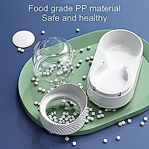 WERTSW Automatic Dog Cat Feeder and Water Dispenser Set 2L, Gravity Pet Food Feeder Dog Water Bowl Dispenser, 100% BPA-Free & Easily Clean, Self Feeding Station for Dogs Cats Pets Animals, Orange