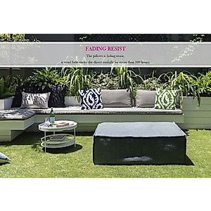 FBTS Prime Pack of 2 Outdoor Waterproof Decorative Throw Pillows with Inserts for Patio Furniture, 18x18 Inch Square Fade Resistant Patio Garden Cushions for Couch Bed Sofa, Paisley Navy