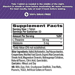 Natrol, 3 a.m. Melatonin Sleep Aid Strengthens Immune System 100 DrugFree and Natural Lavender Vanilla Flavor Fast Dissolve Tablets, 60 Count