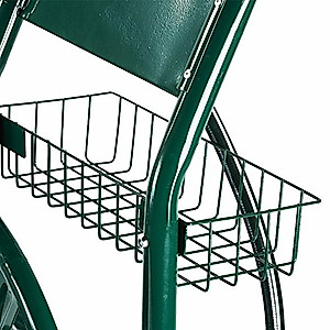 XtremepowerUS Hose Reel Cart Green w/Wheels 300' Capacity Outdoor Patio Garden Reel Holder