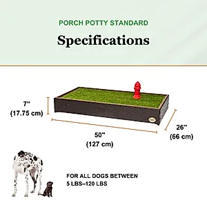 Porch Potty Standard, Self-Draining Dog Potty with Premium Artificial Dog Grass Pads for Potty Training, Indoor/Outdoor Use, Perfect for Apartments, Balconies, & Patios
