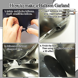 INFLORAL Birthday Party Black and Dark Grey Balloon Arch Kit Latex Balloon Garland Kit for Wedding Engagements Fathers Day Graduation Baby Shower Anniversary Party Decoration