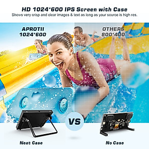 APROTII RasPi Touchscreen Monitor, 1024X600 7" IPS RasPi Screen with Case, Capacitive Touch Screen Display USB/HDMI for PC Phones RasPi 4B 3B+ 3B 3A+ 2B B+ (with Stand)