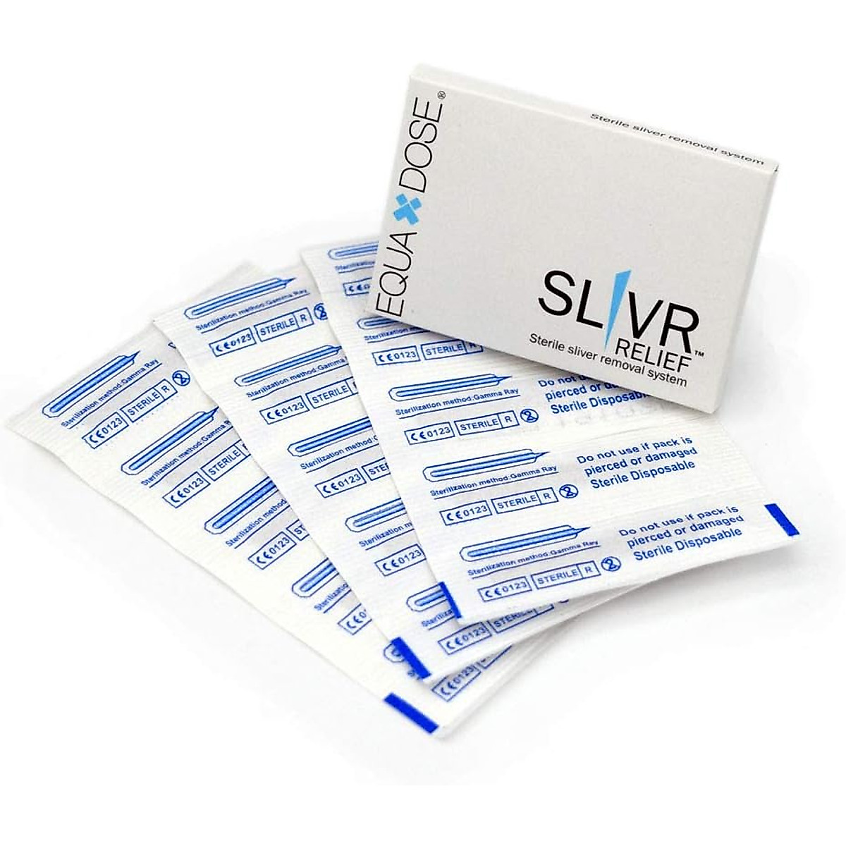 The Sliver Removal System for Slivr Relief. Includes 15 Clean Sliver removers, Precision Tweezers, and a Waterproof Container. Perfect for First Aid Kits