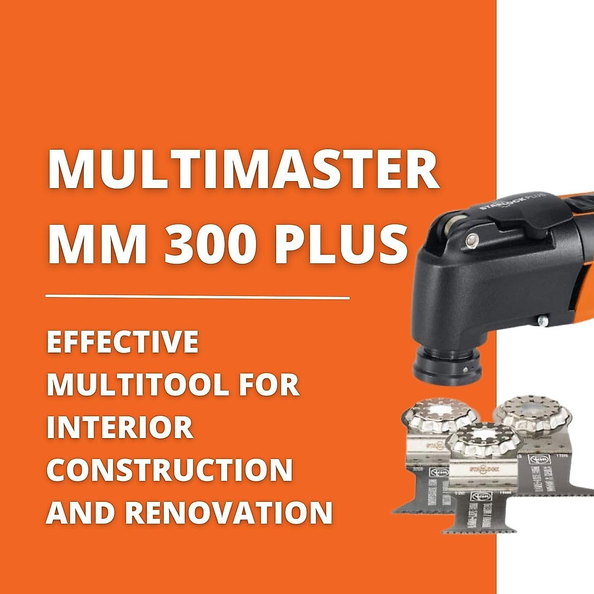 Fein MultiMaster MM 300 Plus Start Oscillating MultiTool Set with QuickIn System - StarLockPlus Mount, 250 W, 11,000-20,000 OPM - 72297261090
