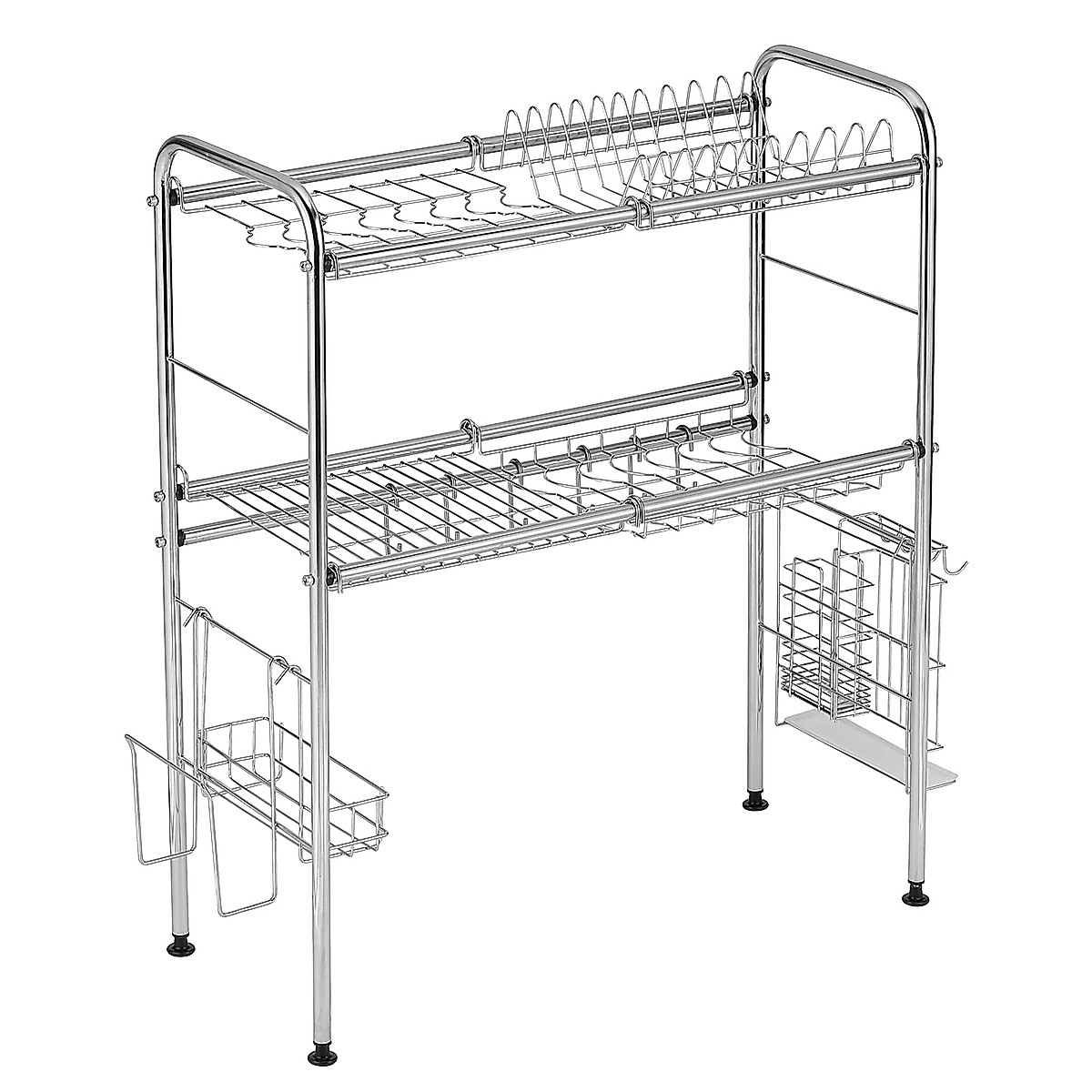 Amazon Basics 26-Inch Over the Sink 2-Tier Dish Drying Rack - Rust-Resistant, Stainless Steel