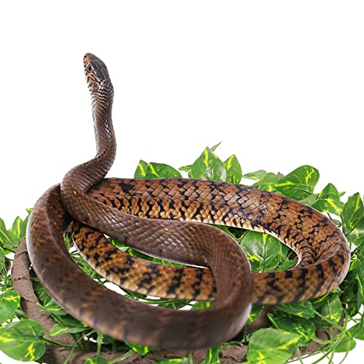 4 Pcs Reptile Vines, Flexible Bendable Jungle Climbing Vine Terrarium , Fake Plants for Reptiles, Artificial Leaves Terrarium Tank Reptile Pet Habitat Decor for Bearded Dragons, Lizard, Snake, Gecko