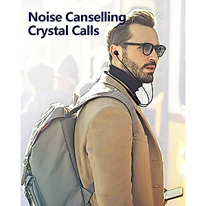 PISEN Bluetooth Headphones, Wireless Earbuds with Microphone Noise Cancelling, IPX5 Waterproof Neckband Bluetooth Headphones for Gym Sports Workout 120H Standby, Black