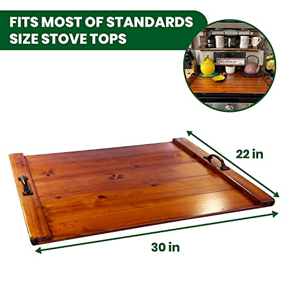 Noodle Board Stove Cover Wood, Electric Stove Top Cover, Stove Top Cover board with Handles, Lightweight Stove Top Covers for Kitchen Decor