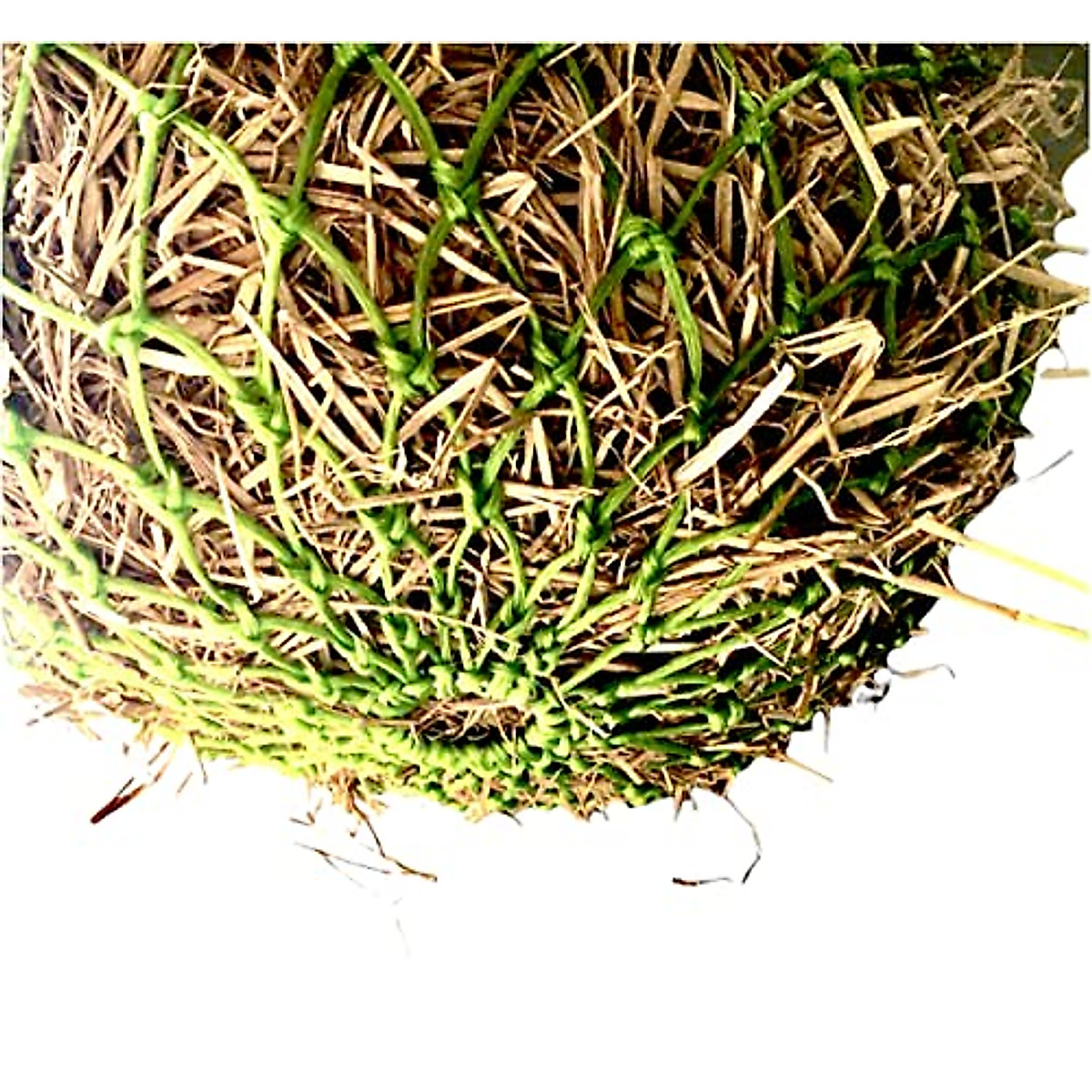 Majestic Ally 1.25”x1.25” Holes Ultra Slow Feed 40” Very Sturdy Hay Net with Bottom Ring for Horses, Nylon Rope Hanging, Adjustable Travel Feeder for Trailer and Stall, Reduces Waste (Purple)